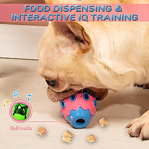 Tough Dog Chew Toys for Aggressive Chewers Large Breed Small Breed, Treat Dispensing Dog Puzzle Toy, Interactive Dog Squeak Toy Anxiety Relief Teething Toy