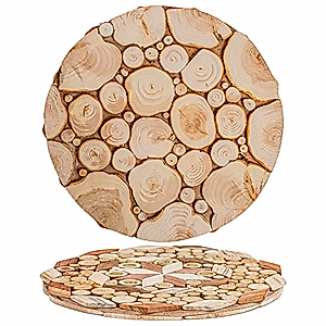 Wooden Trivet for Hot Dishes - Natural Handmade Wood Trivet Mat - Sturdy and Durable 7.8'' Kitchen Hot Pads - Wooden Trivet Frame for Hot Pots and Pans - Perfect Kitchen Gifts Idea