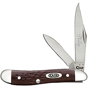Case Personalized Brown Jigged Peanut Small Pocket Knife - Free Laser Engraving