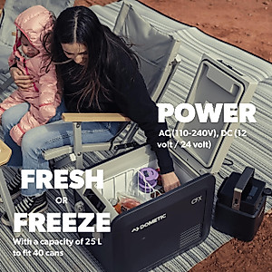 Dometic CFX3 25-Liter Portable Refrigerator and Freezer, Powered by AC/DC or Solar