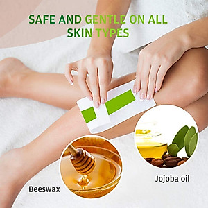 Nopunzel Facial Wax Strips Hypoallergenic All Skin Types - Face & Bikini Hair Removal For Women At Home Waxing Kit with Face Wax Strips & Calming Oil Wipes (80 Facial & Body)