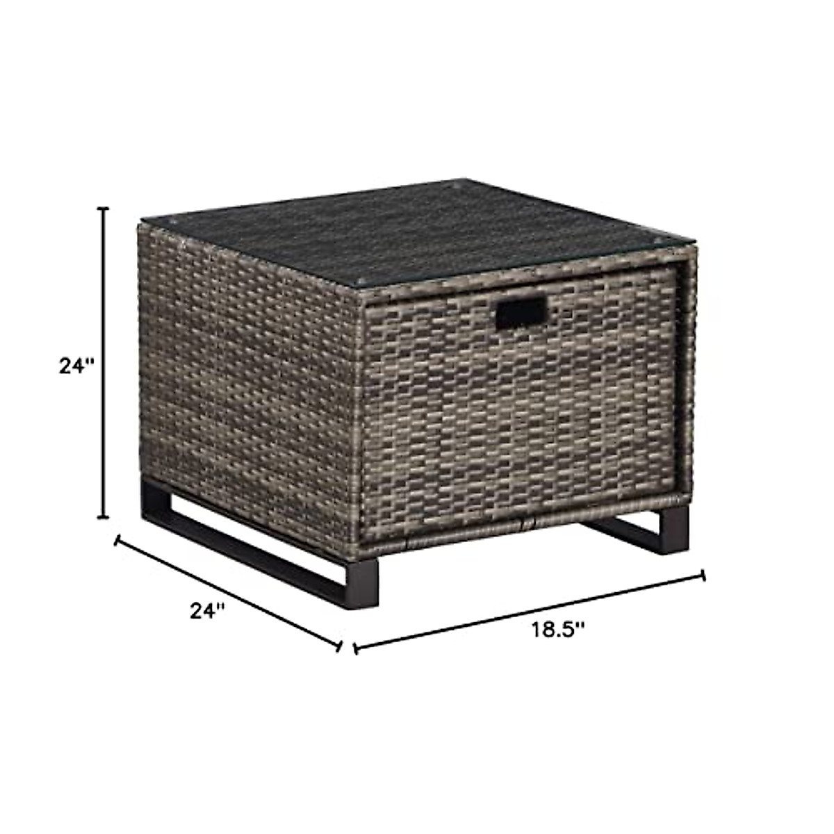 Tommy Hilfiger Oceanside Patio Rattan Outdoor Furniture Collection with All-Weather Brown Resin Wicker Frame, Porch or Pool, Garden, Side Table