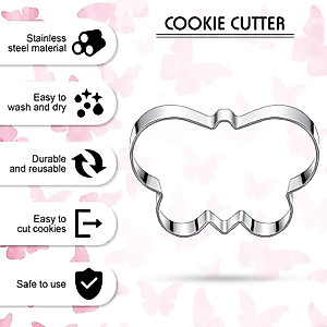 8 Pieces Butterfly Cookie Cutter Set Stainless Steel Metal Biscuit Cutter Mould and 6 Pieces Sugar Stirring Pins for Sandwich Chocolate Fondant Biscuit Cake Kitchen Baking