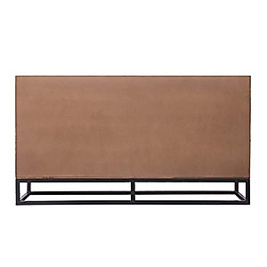 TUP The Urban Port Modern Acacia Wood Dresser or Display Unit with Metal Base, Walnut Brown and Black