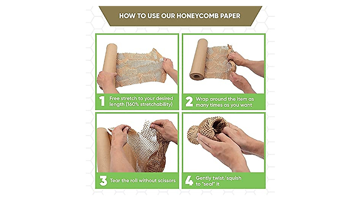 Eco Friendly Honeycomb Packing Paper & Twine for Moving & Shipping