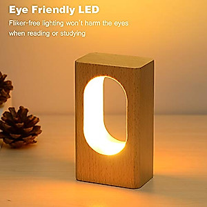 LONRISWAY LED Wood Desk Lamp, Bedroom Bedside Night Light, Dimmable Led Lighting, Creative Home Decor Table lamp, Unique House warmging Gift