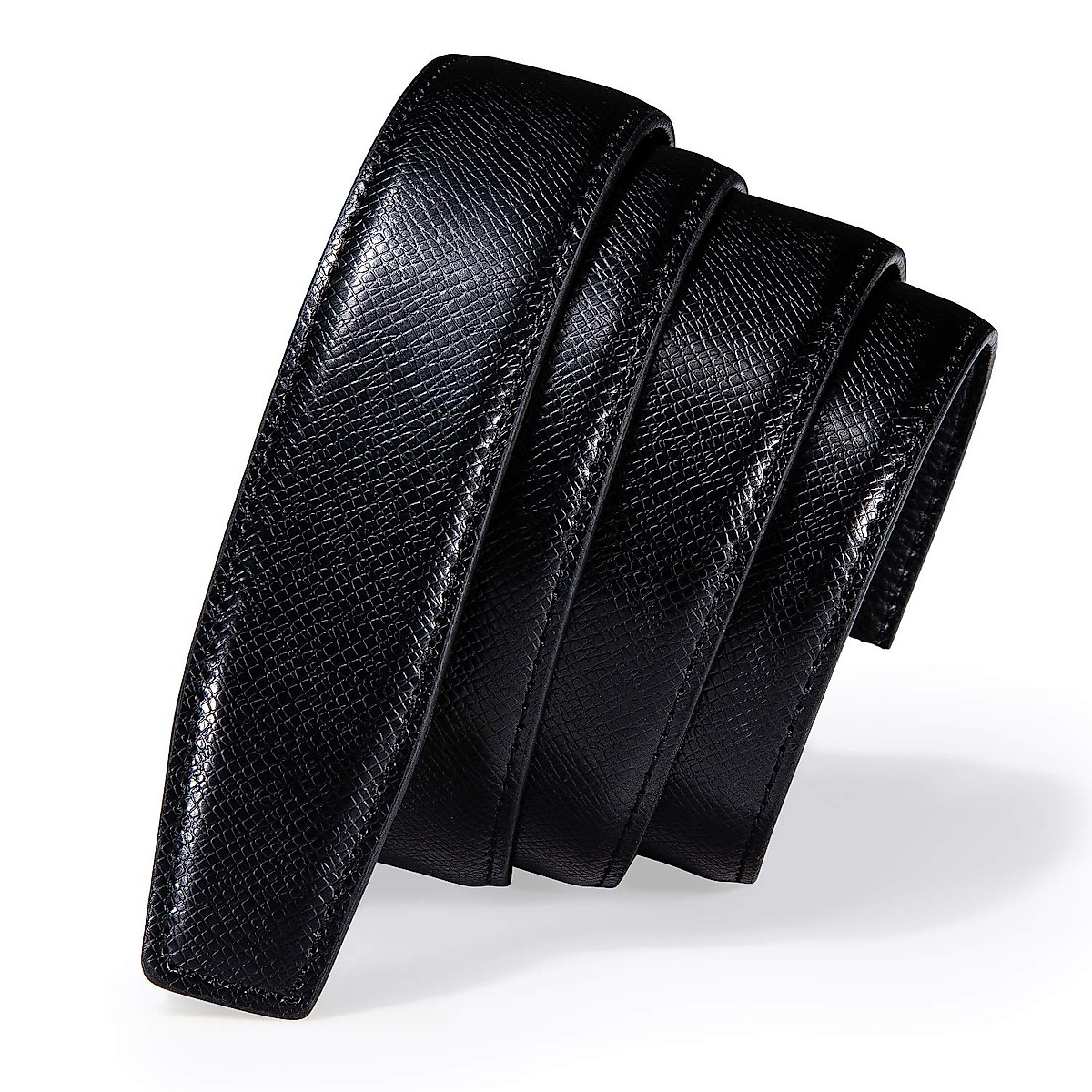 Barry.Wang Mens Belt Leather 2pack,Slide Ratchet Belt Buckle Dress Casual Gift Adjustable,Trim to Fit