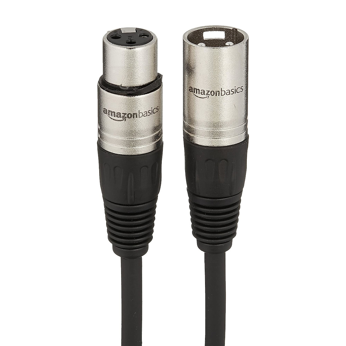 Amazon Basics XLR Microphone Cable for Speaker or PA System, All Copper Conductors, 6MM PVC Jacket, 25 Foot, Black