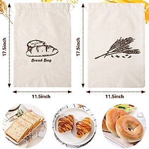 Augshy Bread Bag, 2 Pieces Linen Bread Bags for Homemade Bread Container, 17.5 ×11.5 Inches Unbleached & Reusable Bread Storage, Natural Large Storage for Artisan Bread