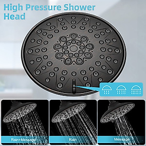 EMBATHER Shower Faucets Sets Complete with 3 Setting High Pressure Shower Head, Bathroom Wall Mounted Rainfall Shower Fixtures with 8-Mode Handheld Spray, Oil Rubbed Bronze