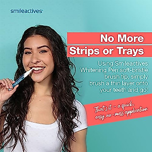 Smileactives Teeth Whitening Pen for White Smile, Fast Tooth Whitener and Stain Remover with Precision Brush Tip, Dental Quality Whitening Gel, Travel Pen, Easy to Use, Vanilla Mint Flavor, 2 Pack