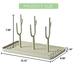 Baby Bottle Drying Rack with Tray Bottle Dryer Holder for Nipples, Cups, Pump Parts, Glass and Accessories (Green)