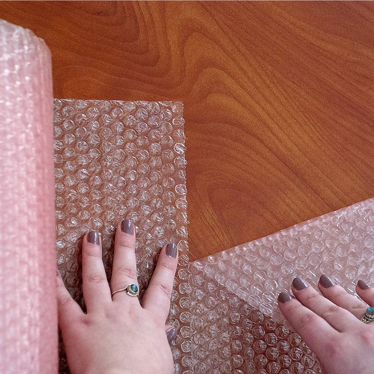 Mighty Gadget Pink Bubble Cushioning Wrap Rolls, 12" x 36’ ft, Perforated Every 12" for Packaging, Shipping, Mailing (AntiStatic)