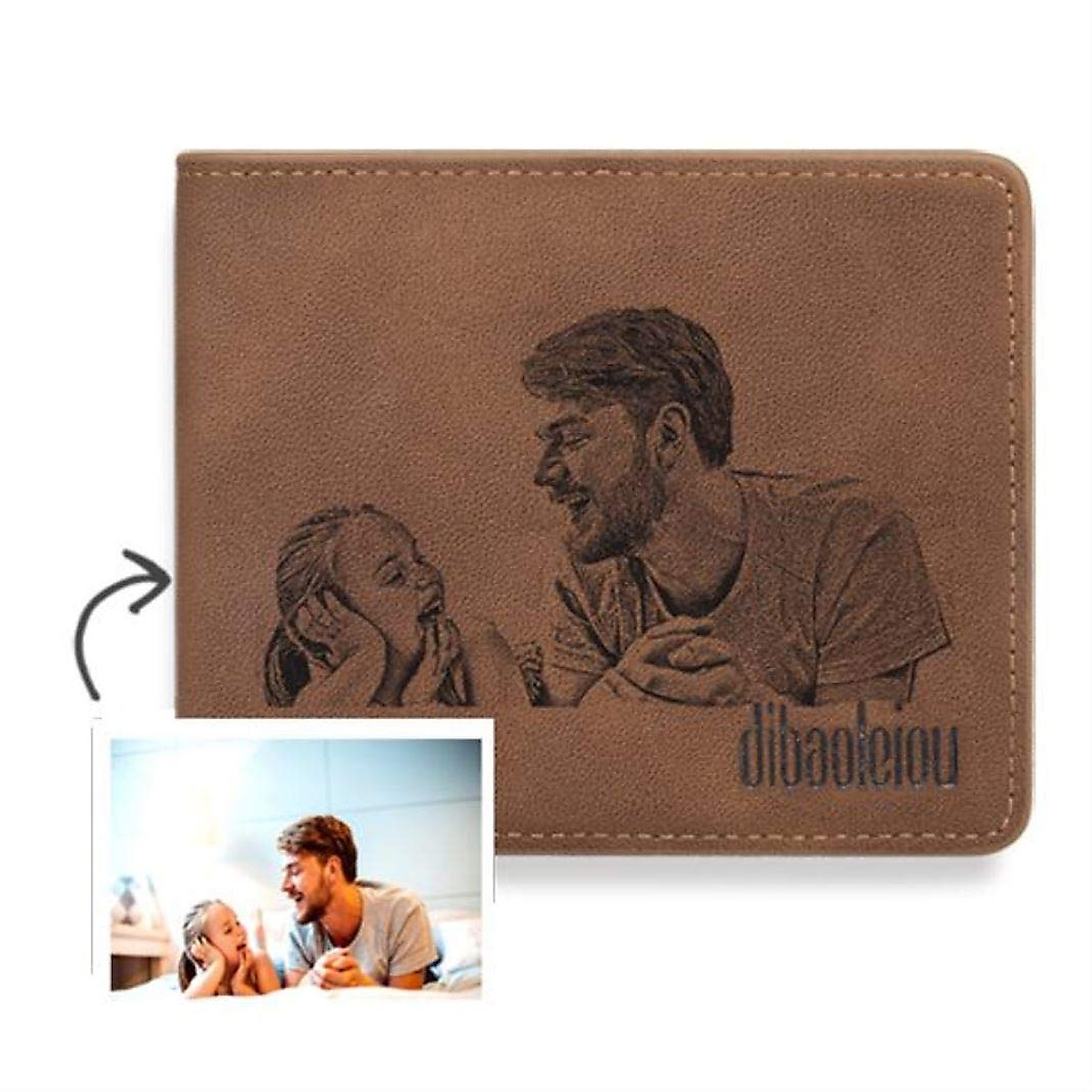 Mens Wallet Custom Wallets Personalized Photo Wallet For Men Customized Picture Wallet for Dad,Son Style 2 F