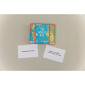 CocoMoco Kids World Map Game for Kids -Combo of 4 Activities - Learn Geography World Map Poster for Wall, Country Trump Cards for Kids, Fake Passport, Travel Scrapbook, Birthday Gift for Boys, Girls