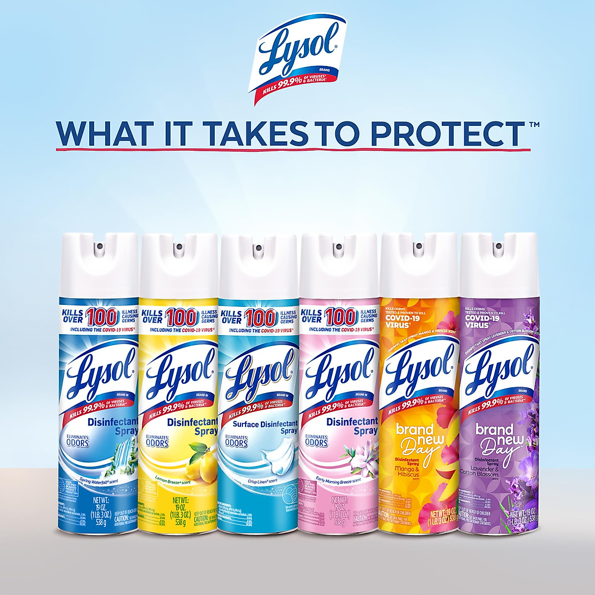 Lysol Disinfectant Spray, Sanitizing and Antibacterial Spray, For Disinfecting and Deodorizing, Early Morning Breeze, 19 Fl Oz, (Packaging May Vary)