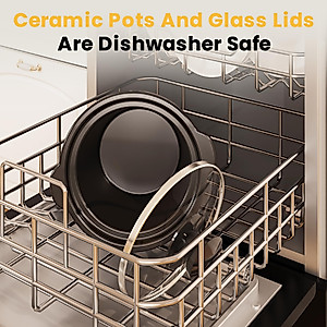 Sunvivi Dual Slow Cooker, Buffet Server and Food Warmer, Small Mini Pot with 3 Adjustable Temp & 2 Visible Glass Lids, for Parties, Holidays and Entertaining, Stainless Steel, Total 2.5 QT