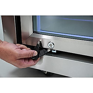 Mont Alpi MASF-BSS Black Stainless Steel Modular Beverage Center Fridge Cabinet 2.7 Cubic Feet Wine Cooler Outdoor Rated Lockable Refrigerator with Blue LED Lighting