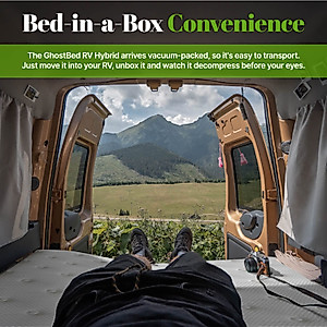 GhostBed 10" Short King RV Mattress - Cool Gel Memory Foam & Hybrid Coils, Low Profile, Medium Feel, Made in USA - Short King Mattress for RV Camper, RV King Size Mattresses