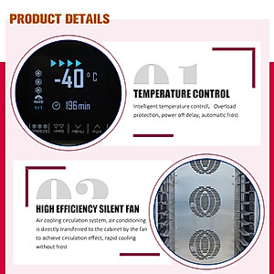 Kolice Commercial 5 Trays Blast Chiller & Freezer, Chest Freezer, Blast Freezer, Dumpling Freezer, Batch Freezer for Pastry, Hard ice Cream, Chicken, Fish, Dessert etc. -40°F