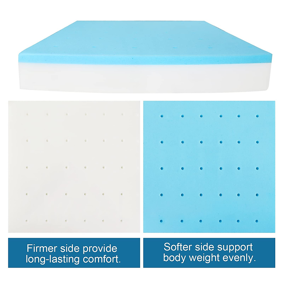 Foldable Mattress Trifold 4-Inch for Futon Mattress with Viscose Made from Bamboo Cooling Mattress Topper Cover Removable & Machine Wash, Camping Mattress Portable Floor Sofa Bed Non-Slip