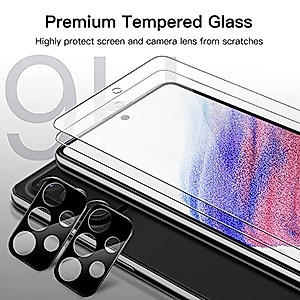 JETech Screen Protector for Samsung Galaxy A53 5G with Camera Lens Protector, Tempered Glass Film, HD Clear, 2-Pack Each
