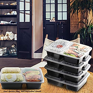 Pinshion 20 Pack Meal Prep Containers 3 Compartment Bento Box 1050ML/ 36 OZ Microwavable Food Containers with lids, Food Storage Containers, Durable Plastic Reusable Food Storage Containers