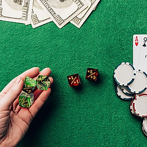 24 Pieces MTG Dice Counter Magic The Gathering Counters +1/+1 Dice Set Loyalty Life Tokens Gifts for Cards Gaming Accessories (Ruby, Emerald)