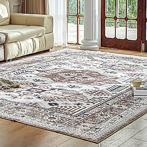 CHOSHOME Washable Rug 8x10 for Living Room Farmhouse Vintage Boho Area Rug for Bedroom Dinning Room Office Non-Shedding Indoor Rug Home Decor