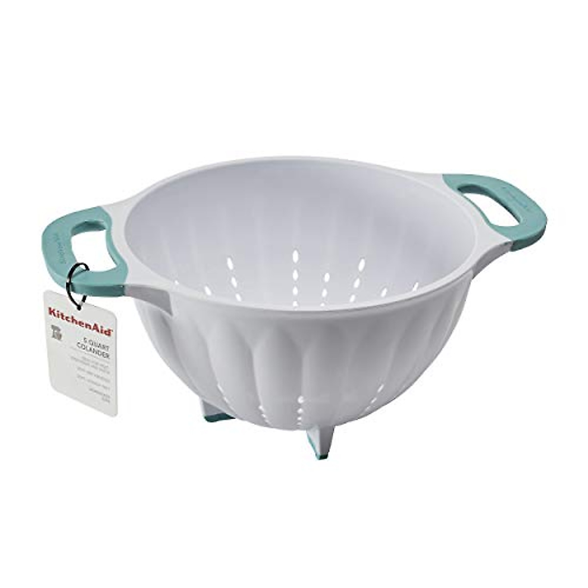 KitchenAid KE166OSAQA Classic Plastic Colander, 5-Quart, Aqua Sky