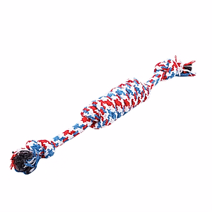 ShanLily Dog Rope Toys Dog Toys, Dog Toy for Medium to Large Breed, Dental Cleaning Chew Toys, Dog Tug Toy for Boredom, Dog Grinding Teeth, Dog Rope Toy for Chewers,Blue, White and Red