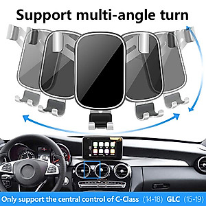 LUNQIN Car Phone Holder for Mercedes Benz C-Class C250 C300 C350 C450 2015-2018 & GLC-Class GLC300 2015-2019 AMG 43 63 Auto Interior Accessories Cellphone Mount Cell Mobile Cradle Navigation Bracket