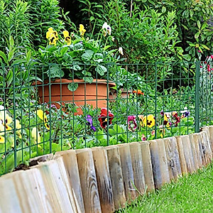 OUSHENG 20ft Green Garden Fence for Dog Pet, Easy Assembly Decorative Fencing Rustproof Metal Wire Panel Border for Outside, Small No Dig Animal Barrier for Yard Outdoor, Grids