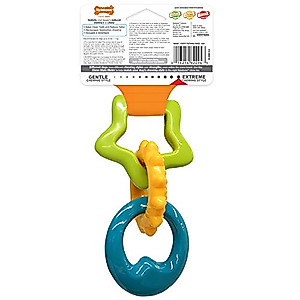 Nylabone Puppy Power Rings Chew Toy - Tough and Durable Puppy Chew Toy for Teething - Puppy Supplies - Bacon Flavor, Small (1 Count)