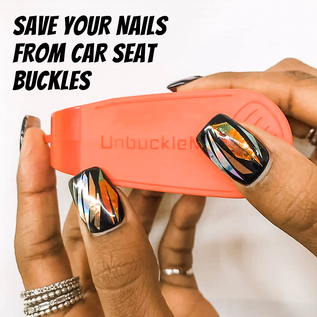 UnbuckleMe Car Seat Buckle Release Tool - Easy Opener Aid for Arthritis, Long Nails, Older Kids - Button pusher for infant, toddler, convertible 5 pt harness car seats - As Seen on Shark Tank (Pink)