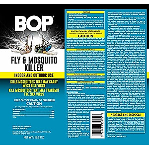 BOP Fly and Mosquito Killer, 16.5 oz, Easy to Use Pest Control Spray, Kills Bugs On Contact and Keeps Your Home Insect Free, Indoor/Outdoor Use for Quick Results