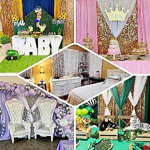 Efavormart 8ft x 8ft Hunter Emerald Green Big Payette Sequin Curtains Photo Booth Backdrop with Rod Pocket Photo Booth Backdrops Photography Background Drapes for Birthday Wedding Party