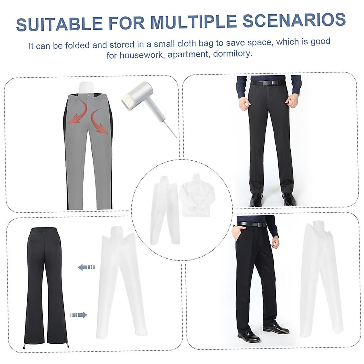 Yardwe Pizza Pan 1 Set Dry Clothes Bag Travel White Air Dry Polyester Clothing Outdoor Pants