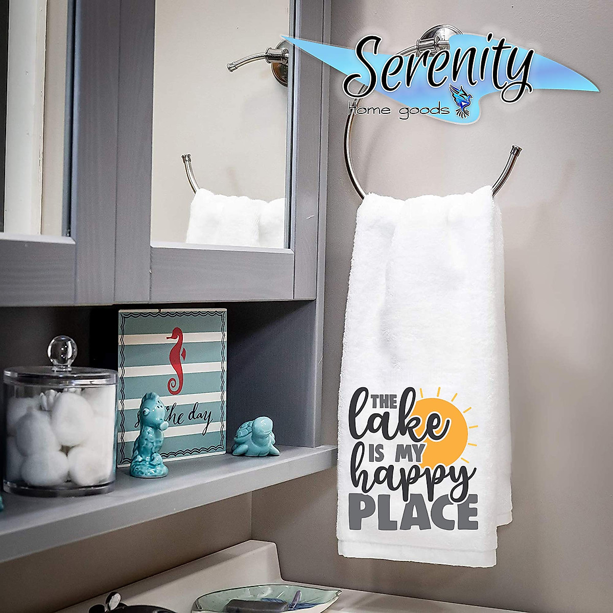 Summer Home Decor Decorative Kitchen Bath Hand Towels | Spring Fall Accents | White Towel Home Holiday Decorations | XMAS House Wedding Gift Present