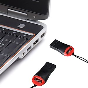 Asukohu card Reader USB 2.0 Micro HC- Flash Memory Card Reader Mini Adapter Reader with Lanyard For Laptop