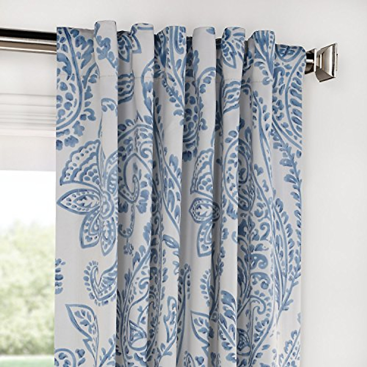 HPD Half Price Drapes Printed Room Darkening Curtains for Bedroom, Living Room 50 X 63 (1 Panel), BOCH-KC16072-63, Tea Time China Blue