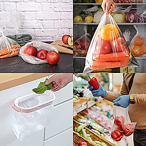 Food Storage Bags, 14”X20” Clear Plastic Produce Bag for Fruits,Green Bag, Keep Fresh Produce Bags, Food Saver Storage for Fruits, Bread,Vegetables and Flowers, Clean Bag, ,Kitchen ,1 Roll 350 Bags