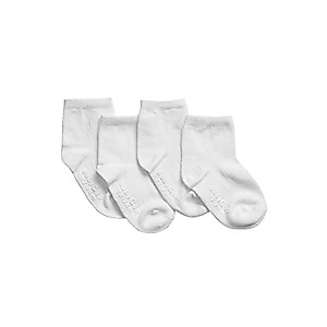 GAP unisex baby Quarter Crew Socks, White V2 Global, 4-5T US