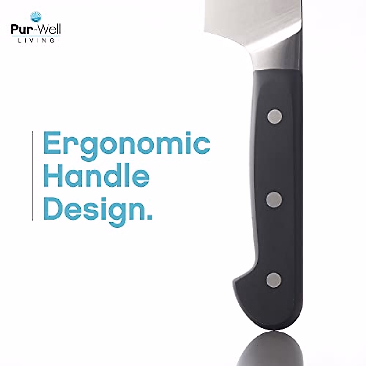 Pur-Well Living Chef Knife Classic 8in Professional Chefs Knife (Made with German Stainless Steel) Elite multi-purpose full-size 8-inch chef’s knife