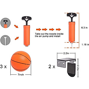 Large Indoor Mini Basketball Hoop Set for Kids and Adult 24 X 16 Inch Board Family Games for Home and Office Door & Wall with 3 Balls and Complete Accessories, Basketball Toy Gift for Boys Girls Teens