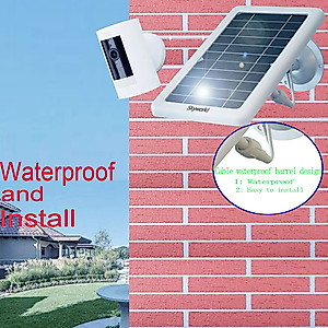 Solar Panel Charger for Ring Spotlight Camera, Ring Stick Up Camera,5 V 4.5 W Output Fast Charging,DC 3.5 Ring Special Connection Charging Port (White 1 Pack)