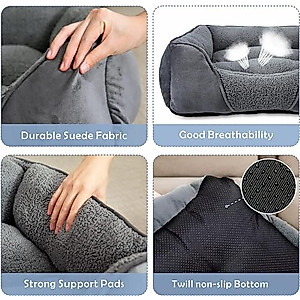 AIPERRO Extra Large Dog Bed for Large Dogs Machine Washable Rectangle Dog Bed Orthopedic Calming Dog Sofa Bed Soft Sleeping Puppy Dog Beds Breathable Cuddler Pet Bed with Anti-Slip Bottom