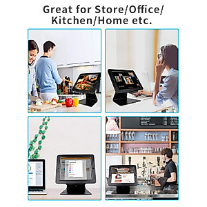 CarrieCathy Desktop Anti-Theft Security Kiosk POS Stand Holder Enclosure for 10.2" 2021 iPad 9th Gen 2020 iPad 8th Gen 2019 iPad 7th Gen, Flip & 360° Swivel Design