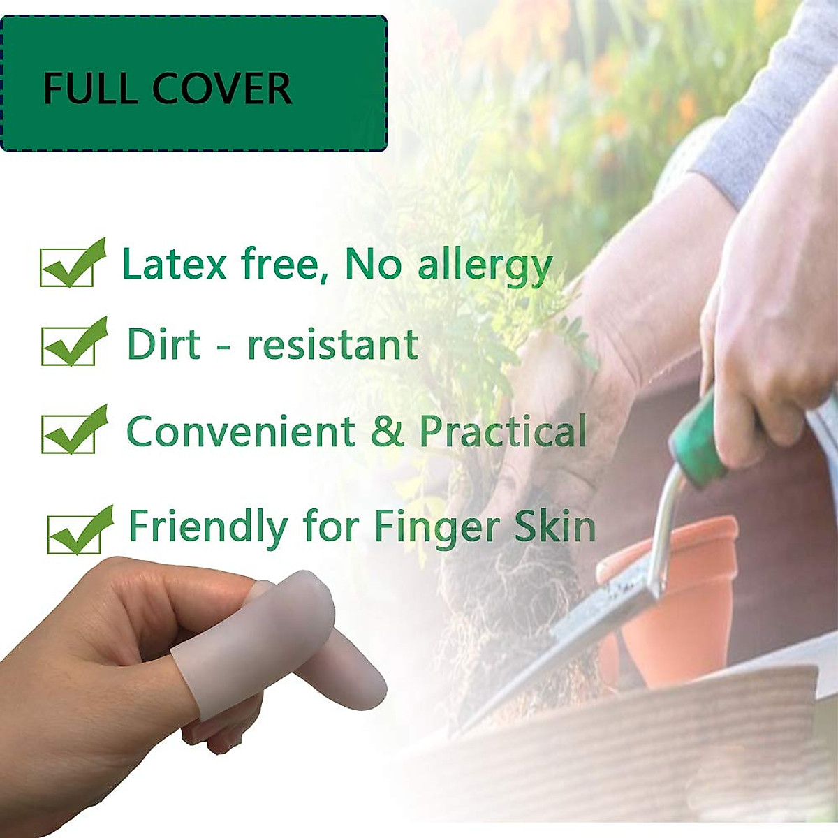 Kris-kikomy Gel Finger Protectors Finger Caps Silicone Fingertips Protection - Finger Cots Great for Trigger Finger, Finger Arthritis, Finger Cracking and Other Finger Pain Relief (Medium)