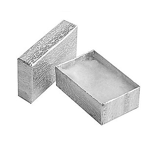 100 pcs Silver Cotton Filled Jewelry Display Gift Boxes( 2" Length x 1 1/2" Width x 1/2" Height )